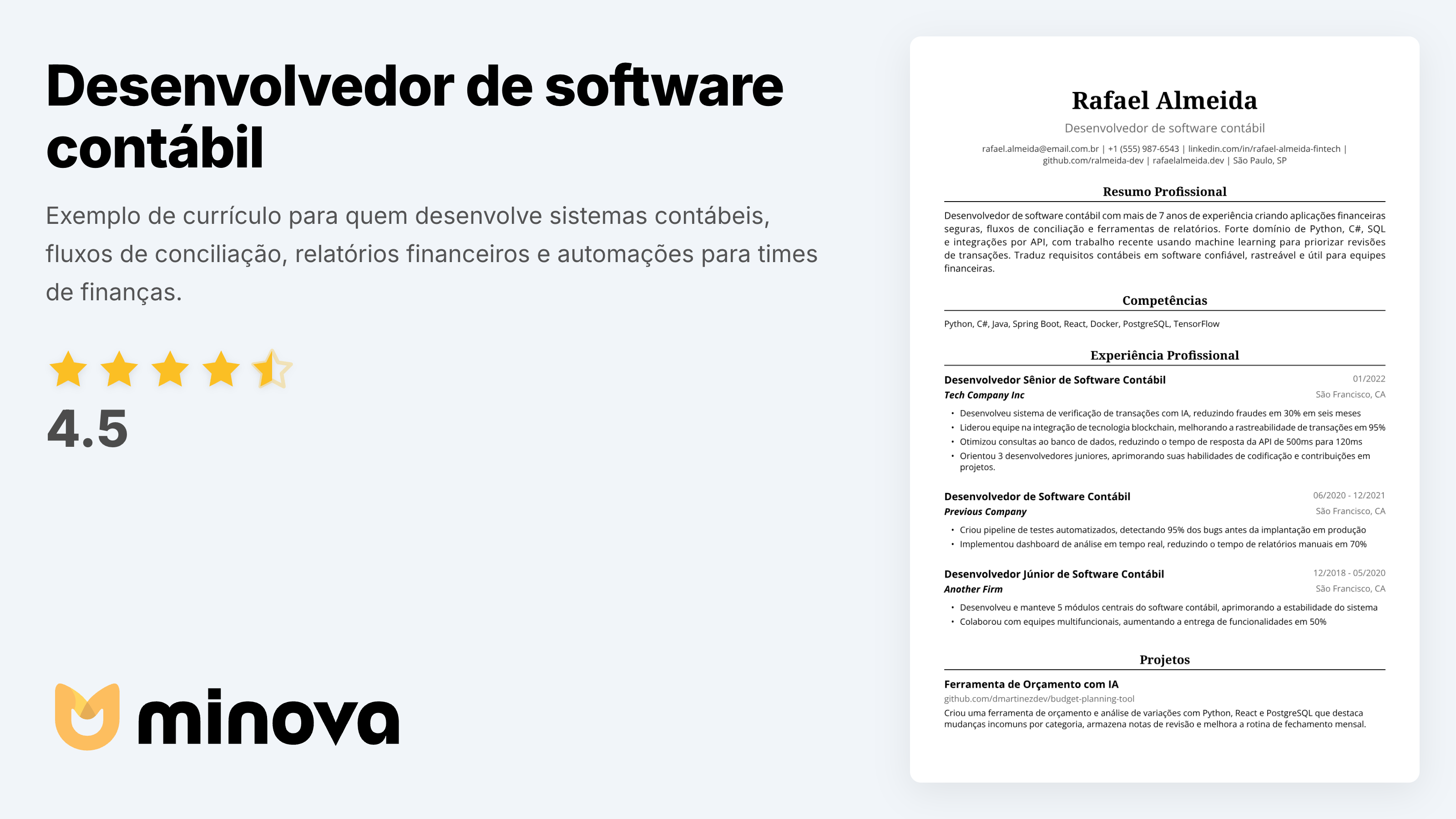 Currículo de Desenvolvedor de Software Contábil - Modelo Profissional ...